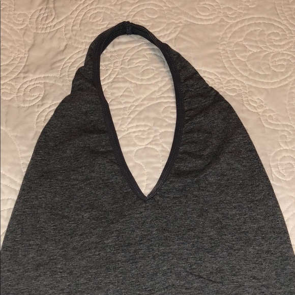Dance & Marvel | Tops | Heather Grey Halter Bodysuit With Low Cut Back ...